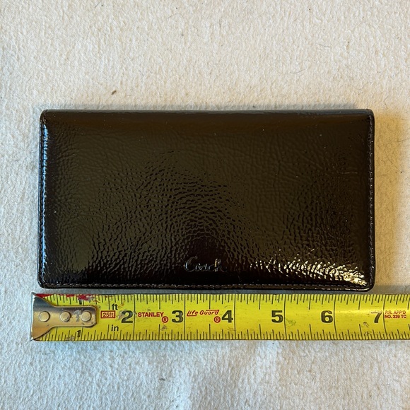 Coach | Bags | Coach Ashley Patent Leather Trifold Checkbook Wallet ...